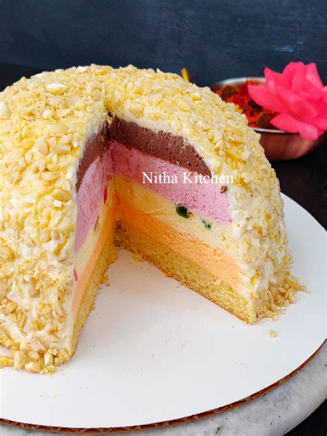 Cassata Ice Cream Cake Video Recipe Nitha Kitchen