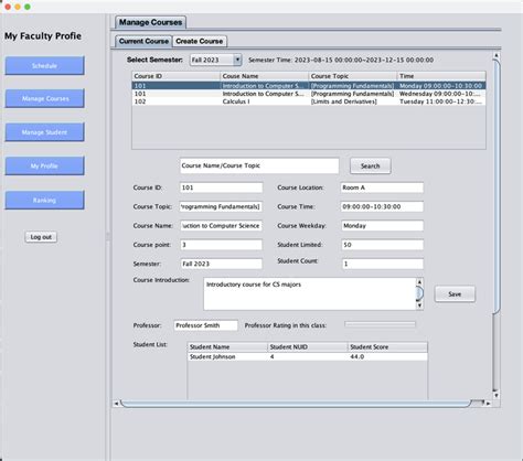 University Information Management System Project Yaoyao S Homepage