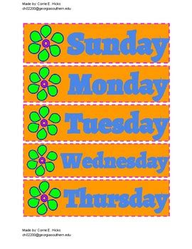 Free Printable Tropical 7 Days Of The Week Calendar Pdf In Color