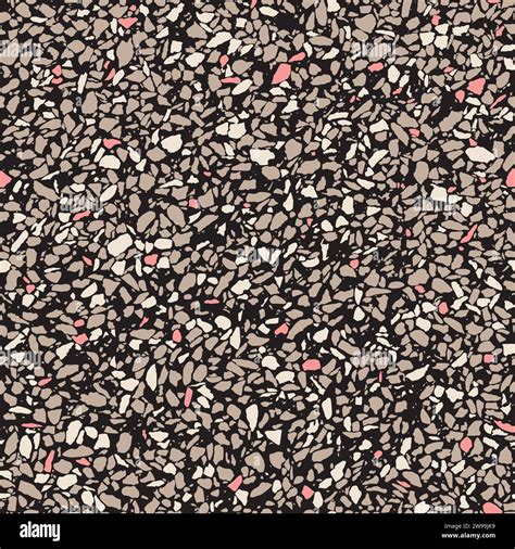 Vector Brown And Pink Terrazzo Flooring Seamless Pattern Background Modern Minimalistic Floor