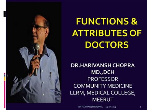 Functions And Attributes Of A Doctor 1 Ppt