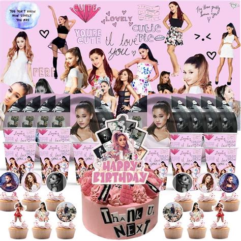 Ariana Grande Aesthetic Birthday Cups Party Supplies Decor Backdrop