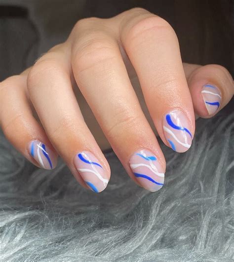 30 Stunning Ocean Wave Inspired Blue Swirl Nails Nail Designs Daily