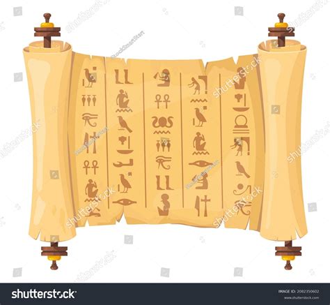 Egyptian Papyrus Scroll Ancient Egyptians Hieroglyphs Stock Vector Royalty Free 2082350602