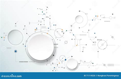 Vector Illustration Gear Wheel Hexagons And Circuit Board Stock Vector