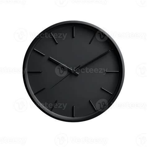 A Sleek Black Analog Clock Displays The Time 55779001 Png