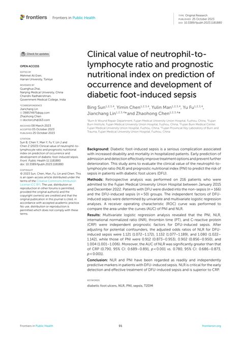 Pdf Clinical Value Of Neutrophil To Lymphocyte Ratio And Prognostic Nutritional Index On
