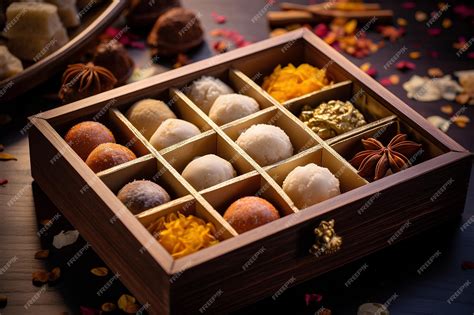 Premium Ai Image Fancy Box Of Indian Sweet Malai Pedha