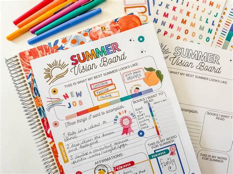 Design Your Dream Summer Printable Summer Vision Board Template