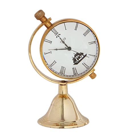 Buy Small Brass Table Clock Today Compass Back Design Hand Crafted