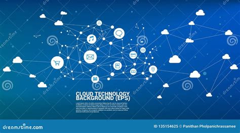 Cloud Computing Network Concept Polygon Dot Connected Line Concept Of