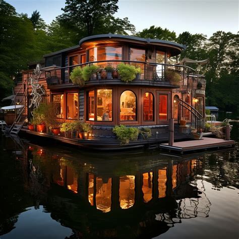 Grand And Elegant Houseboat On Water