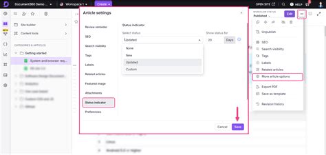 Status Indicator For Your Knowledge Base Articles