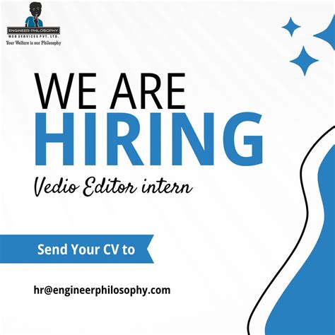 Wearehiring Videoeditorintern Creativecareers Engineerphilosophy Rupal Soni