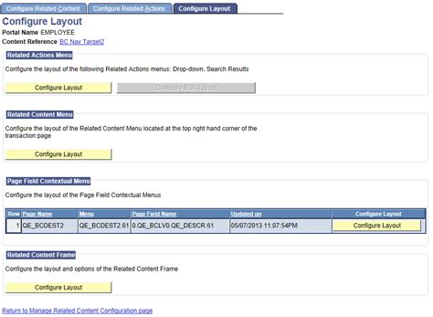 Configuring Related Content Related Actions And Menu And Frame Layouts