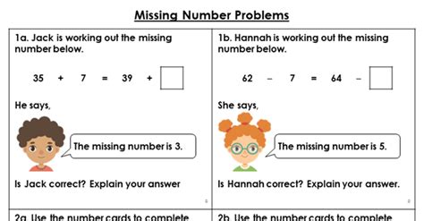 142 Missing Number Problems Classroom Secrets