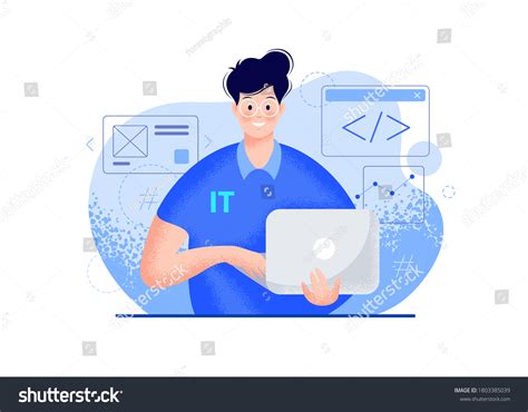 6 412 Tech Guy Illustration Stock Illustrations Images And Vectors Shutterstock