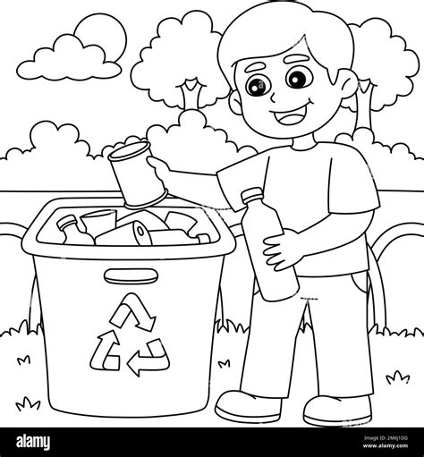 Dibujos De Niños Recogiendo Basura Para Colorear Vsun