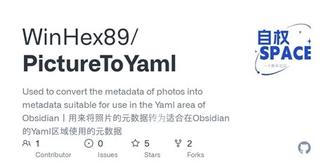 github winhex89 picturetoyaml used to convert the metadata of photos