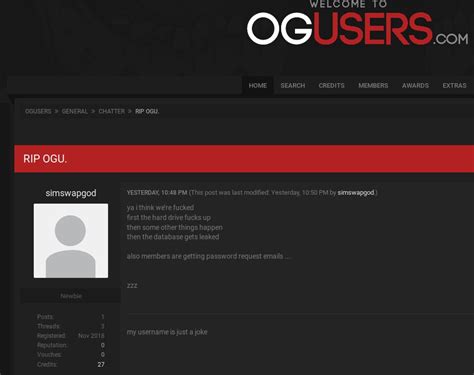 Account Hijacking Forum Ogusers Hacked Krebs On Security