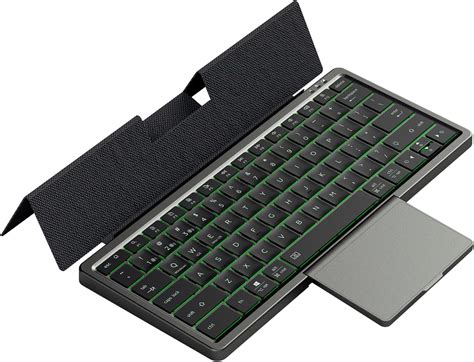 Amazon Com Siaincsy Wireless Bluetooth Keyboard With Touchpad Leather Stand Build In Backlit