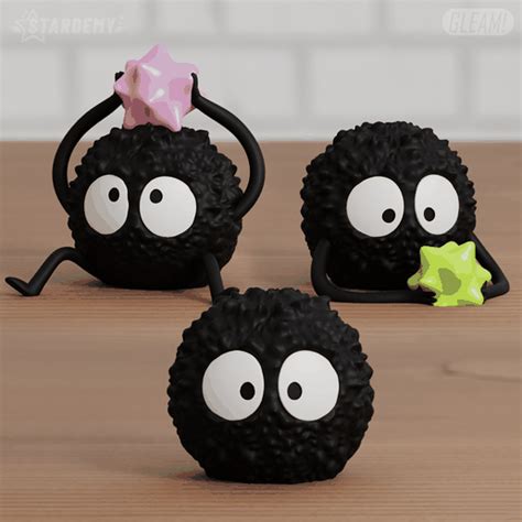 👹 Susuwatari Soot Sprites Chibi 4 Models Easy Print・ 3d File For 3d