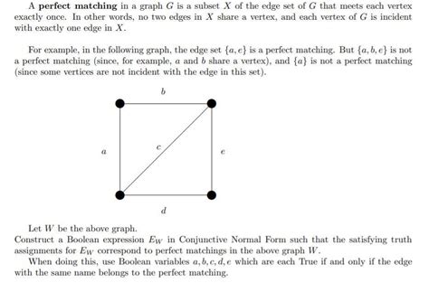 solved a perfect matching in a graph g is a subset x of the