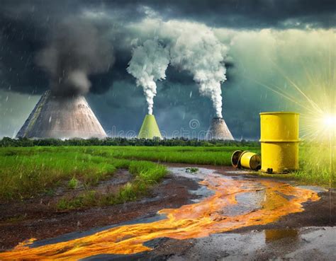 Pollution Acid Rain And Radioactivity Stock Illustration Illustration