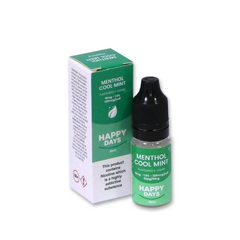 Happy Days Menthol Cool Mint E Liquid 18mg Buy Online Bull Brand