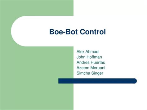 Ppt Boe Bot Control Powerpoint Presentation Free Download Id6588049