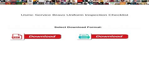 Pdf Usmc Service Bravo Uniform Inspection Checklist Hitman Dokumentips