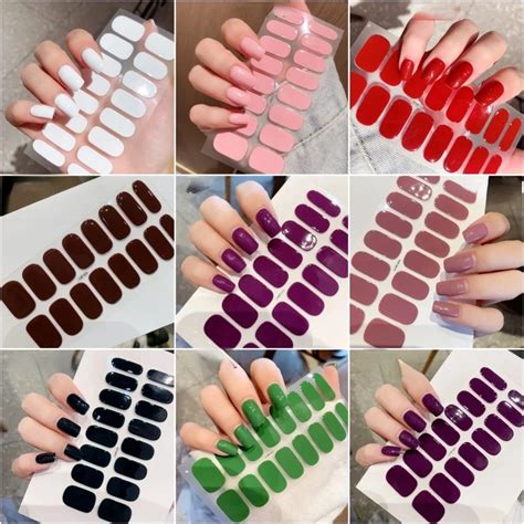 16 Dicas Semi Curado Patch De Gel De Unhas Tira À Prova Dágua De Longa