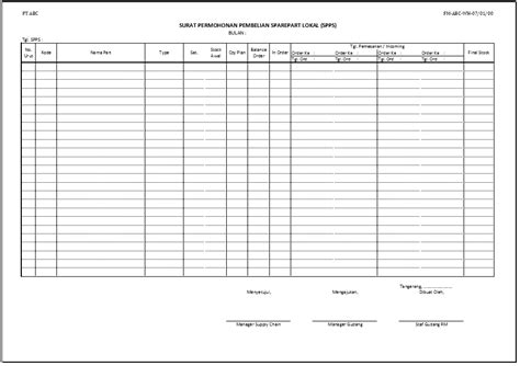 Detail Contoh Form Pembelian Barang Koleksi Nomer
