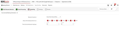incremental backup schedule
