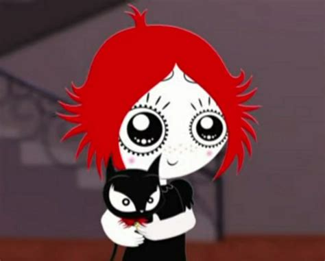 Red Hair Cartoon Girl Emo Cartoon Cat Halloween Ruby Gloom Emily