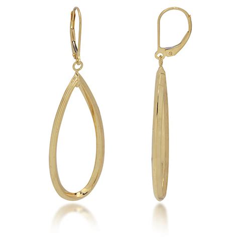 14k Yellow Gold Polished Open Teardrop Dangle Earrings 2in Sc 4y808541