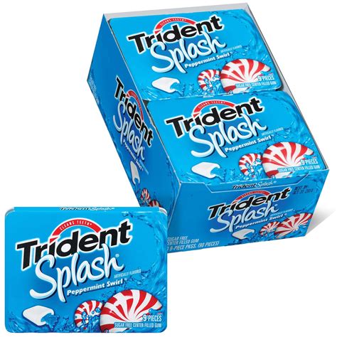 Trident Splash Peppermint Swirl Sugar Free Gum 10 Packs