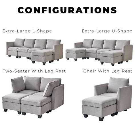 Olivia Chenille Modular Multi Configuration Sectional Sofa With Storag