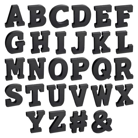 54 Pieces 3d Wooden Alphabet Letters For Tabletop Home Wall Party Decor Diy Crafts A Z 3