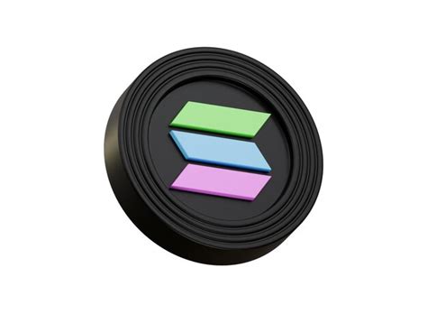 Solana Cryptocurrency Logo 3d Render Premium Psd