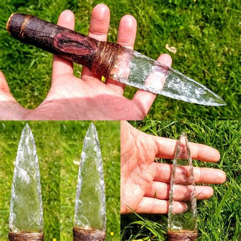 Knapped Glass Athame With Blackthorn Handle Etsy