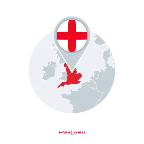 Mapa Da Inglaterra E ícone De Mapa Vetorial De Bandeira Com Inglaterra