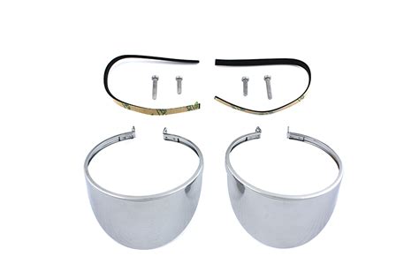 Chrome Turn Signal Bezel Red Lens