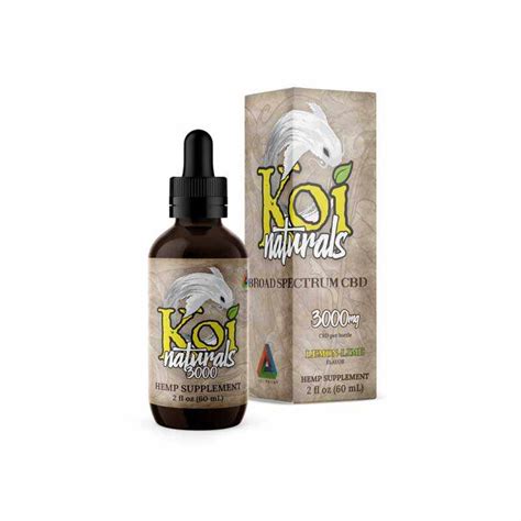 Koi Naturals Hemp Extract Cbd Oil Tincture Lemon Lime Flavor 60 Ml