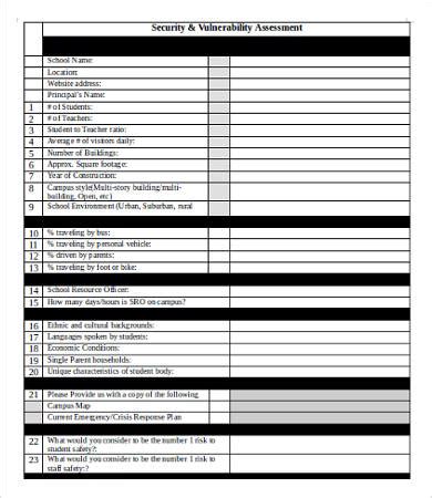 Security Assessment Template 9 Free Word Pdf Documents Download