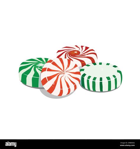Mints Candy Isometric Vector In Color Christmas Candy Illustration Hard Candy Vector