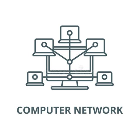 Computer Network Line Icon Vector Computer Network Outline Sign