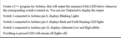 Solved Create A C Program For Arduino That Will Output Chegg Com