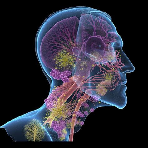 Premium Photo A Human Head And Neck With A Diagram Of The Lymph Nodes