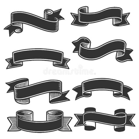 Scroll Ribbon Banner Sticker Scroll Stock Illustrations 31469